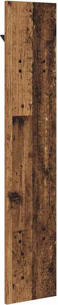 věšák, nástěnný, 1 prkno, háčky, kompozitní dřevo, 100x20x1,5 cm, staré dřevo, Dekorino TK20260016