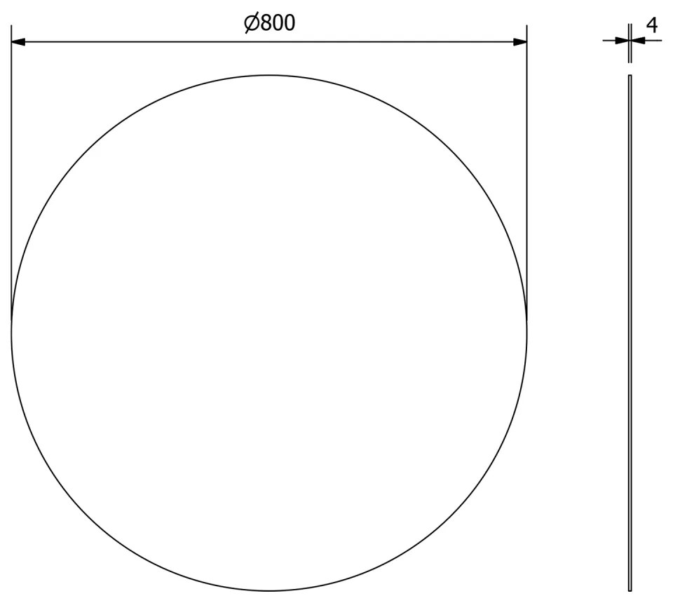 Aqualine Zrcadlo kulaté ø 80cm, bez úchytu 22446