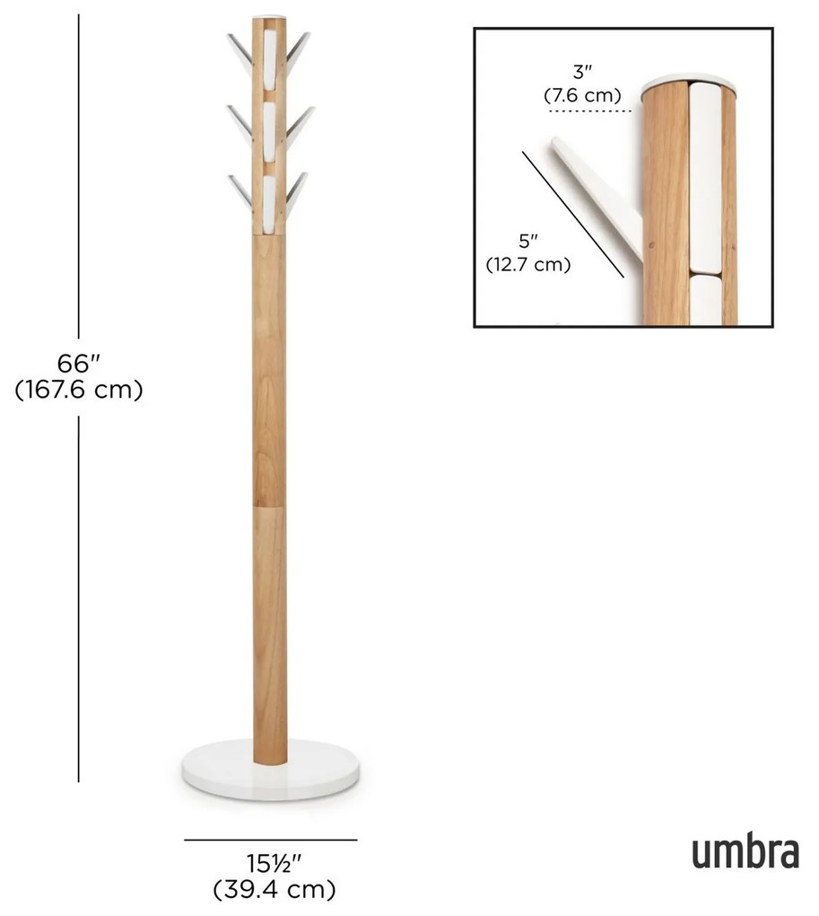 Věšák na kabáty Umbra FLAPPER - přírodní