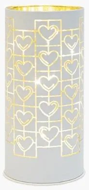LED vánoční svícen na stůl srdce, 15 × 7 cm, skleněný
