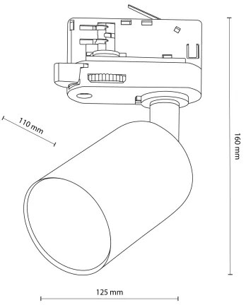 Bodové svítidlo do 3-fázového lištového systému TOP 1xGU10/10W/230V bílá
