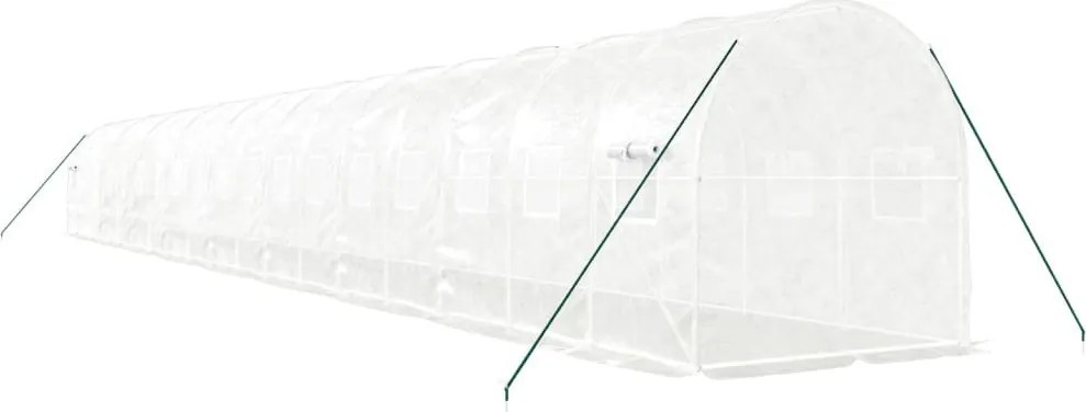 vidaXL Skleník s ocelovým rámem 36 m² 18 x 2 x 2 m [3188035] Barva: Zelená