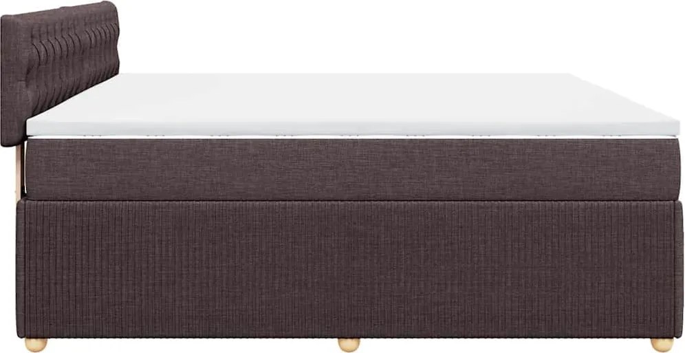 Box spring postel s matrací tmavě hnědá 180x200 cm textil 3287545