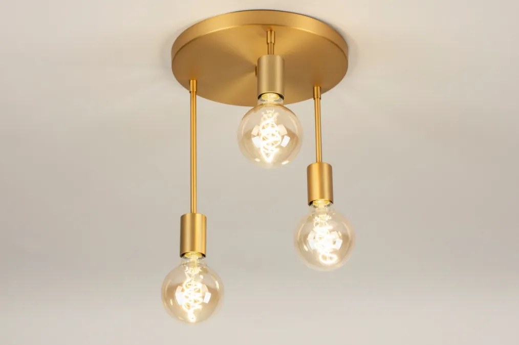 Stropní moderní svítidlo do obýváku Flexform Bulb Accapulco Gold