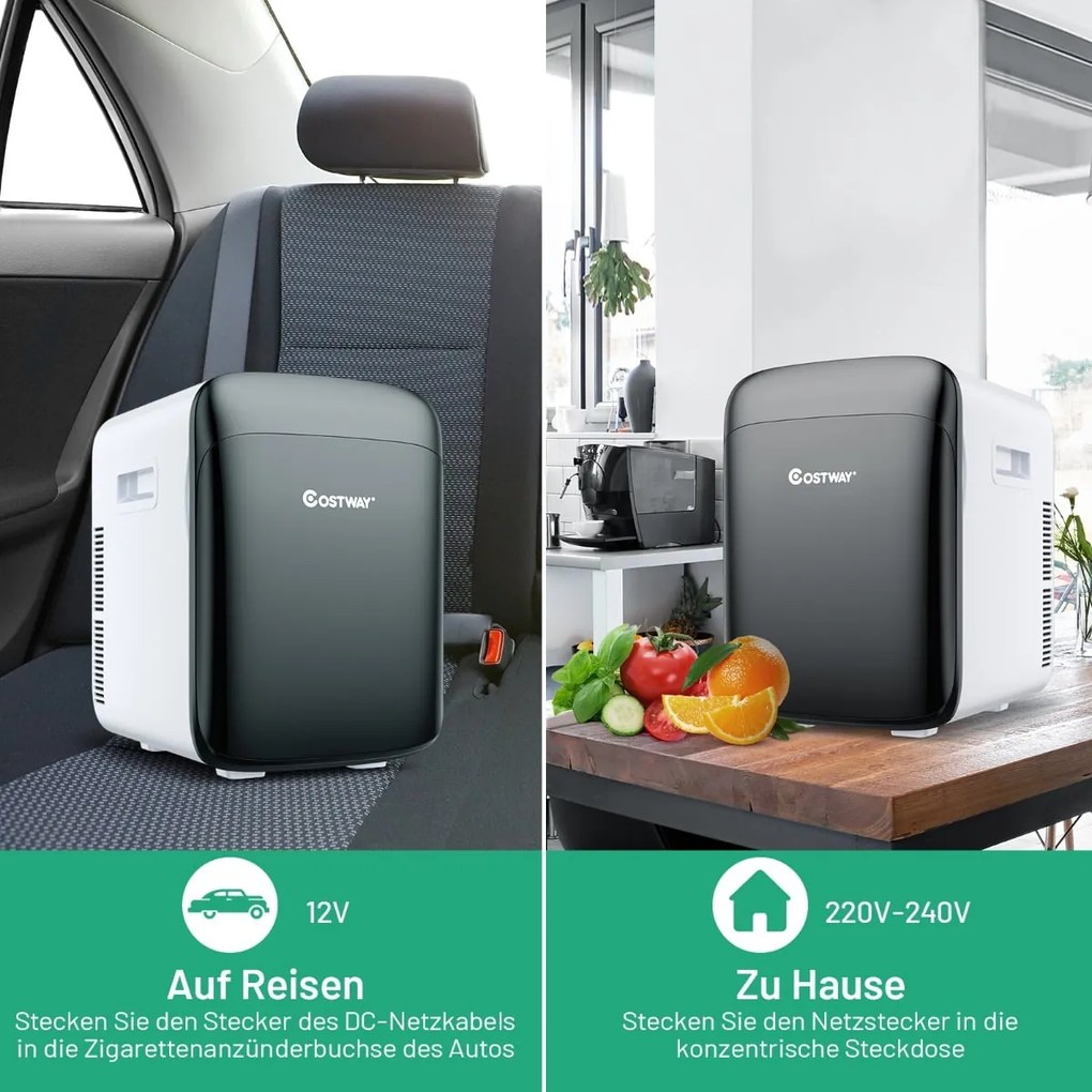 Costway 15 L mini lednice 2 v 1 Přenosná mraznička s funkcí chlazení a ohřevu