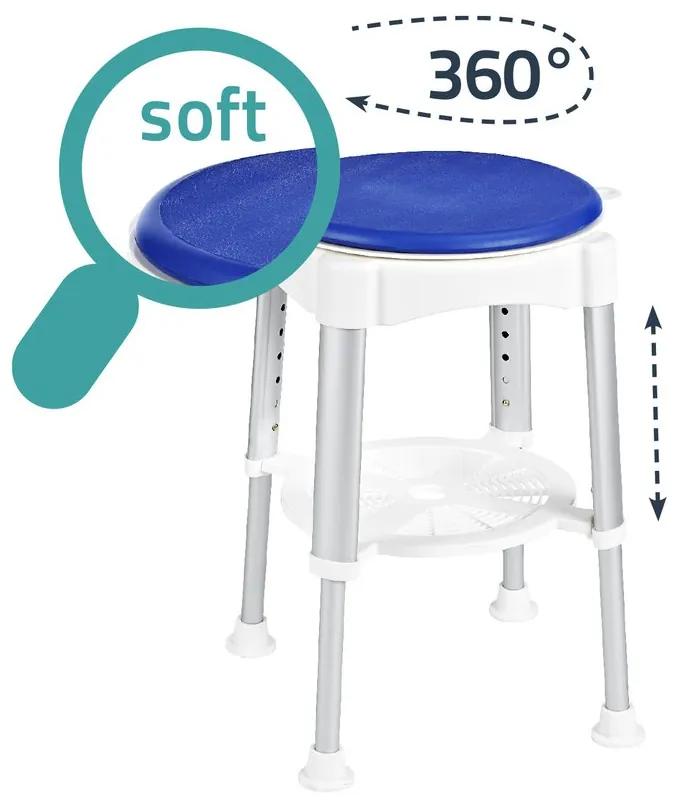 Ridder HANDICAP stolička otočná, nastavitelná výška, bílá/modrá A0050401