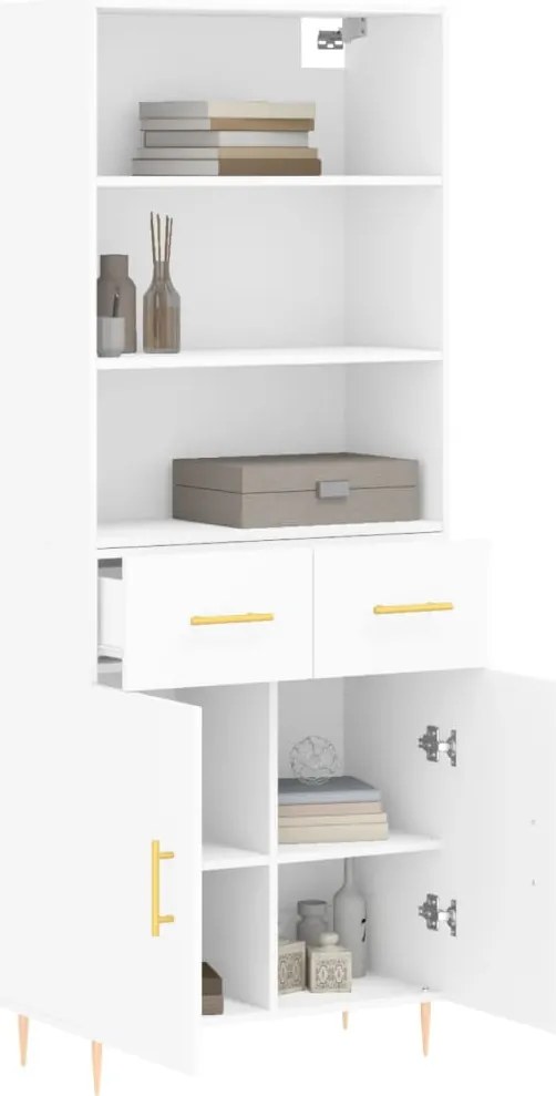 Skříň highboard bílá 69,5 x 34 x 180 cm kompozitní dřevo 3200505