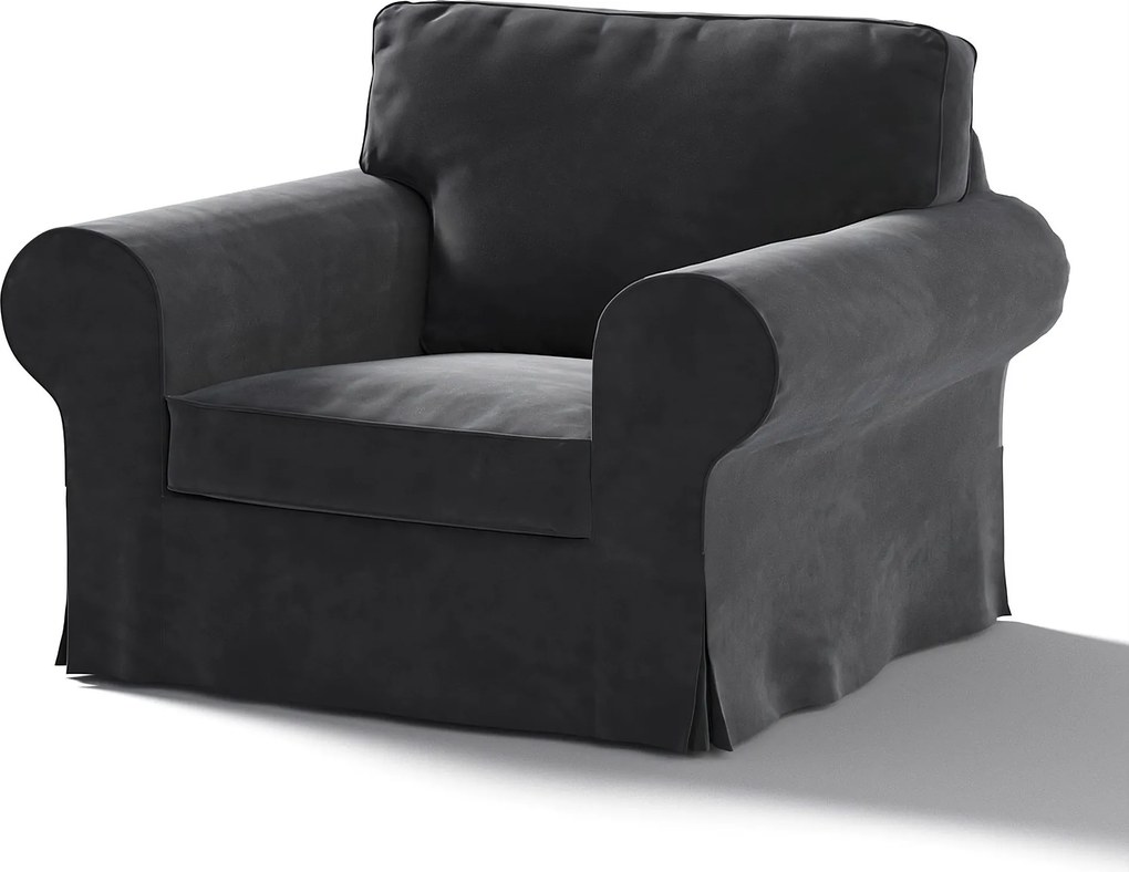 Potah na křeslo IKEA Ektorp barva černá látka lesklé, sametová