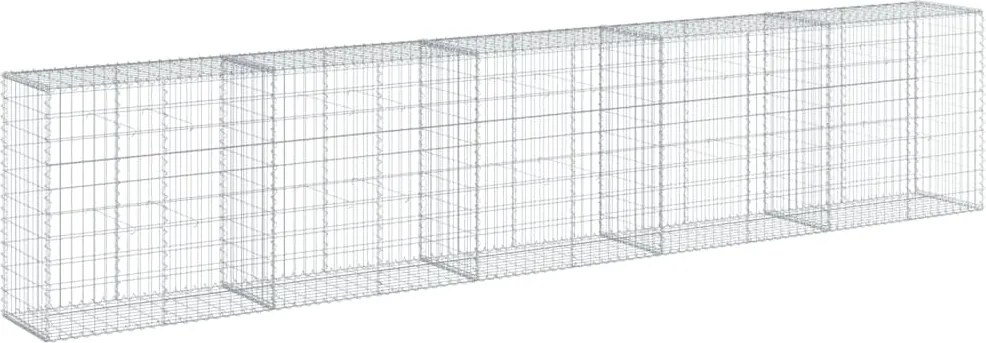 Gabionový koš s víkem 500 x 50 x 100 cm pozinkované železo 3295146