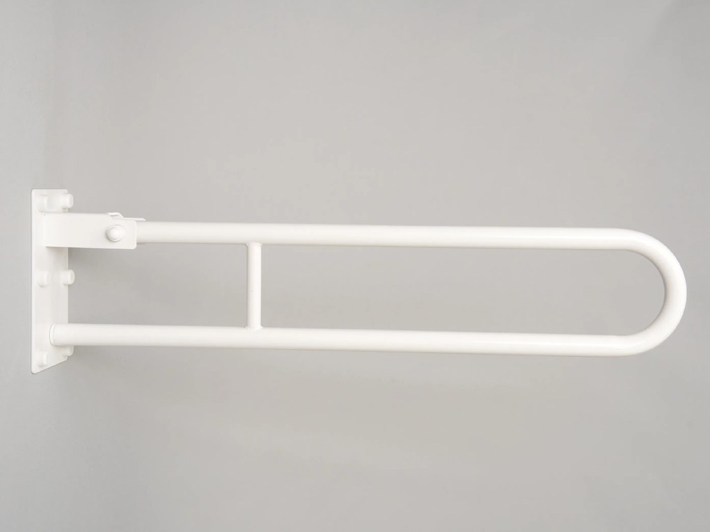 Wela sklopné invalidní U madlo k wc bílé domadlo 191351268882 Délka: 80 cm, Průměr: 25 mm