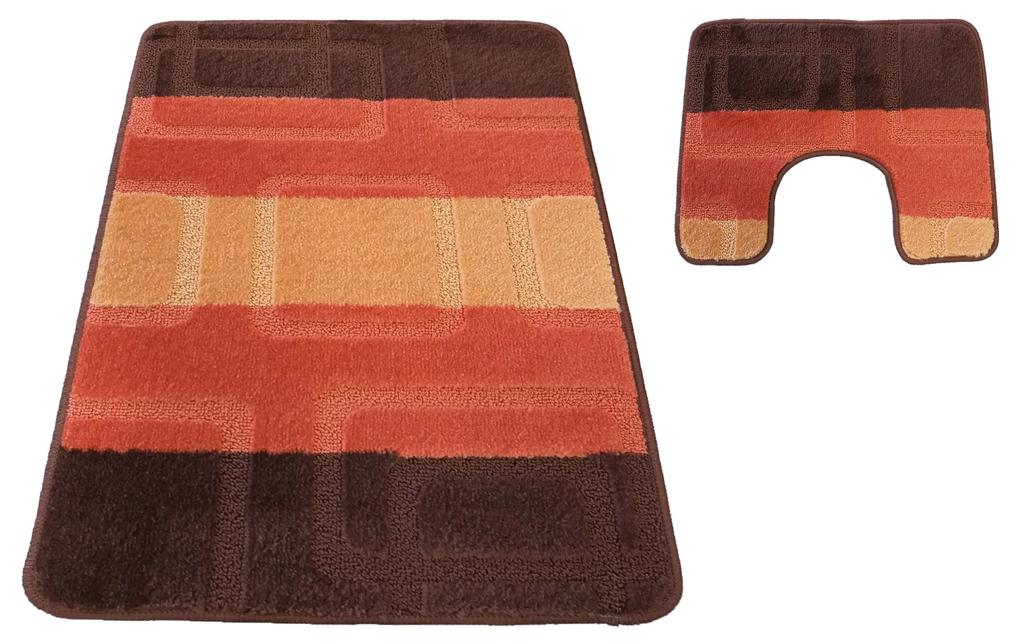 Sada koupelnových koberečků Montana 04N s výřezem - hnědá