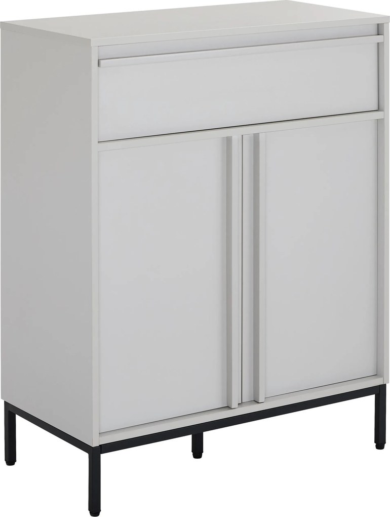 XXXLutz KOMODA, černá, světle šedá, 80/101/40 cm Xora - Komody na nožičkách - 002479000115