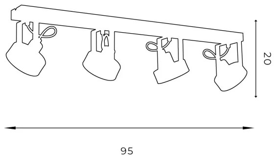 Bodové svítidlo VIVA 4xGU10-AR111/15W/230V