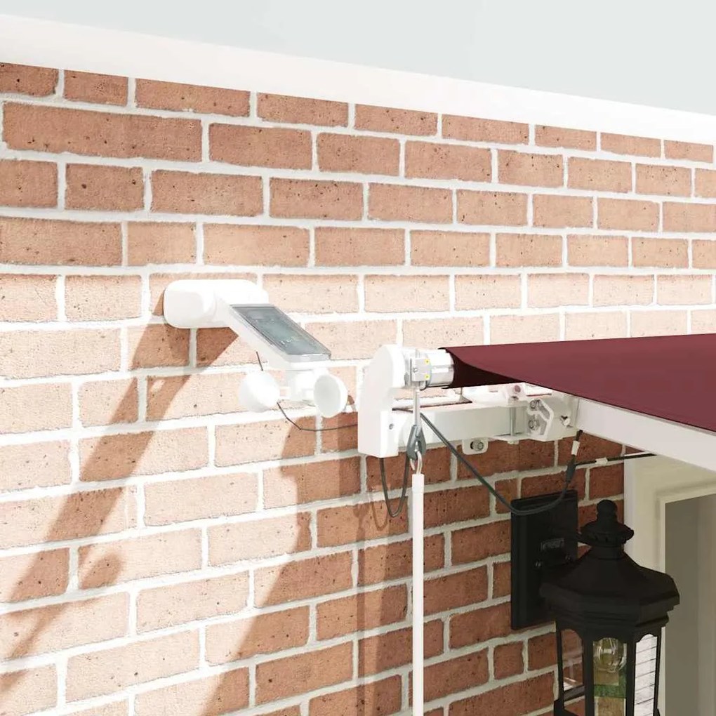 Automatická zatahovací markýza s LED burgundská 600 x 300 cm 3214981