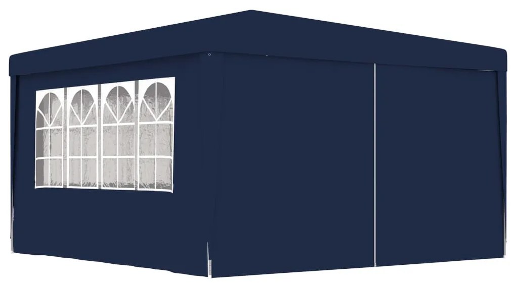 vidaXL Profesionální party stan s bočnicemi 4 x 4 m modrý 90 g/m²