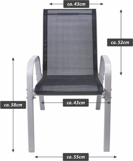 Stohovatelné zahradní židle, sada 4 ks