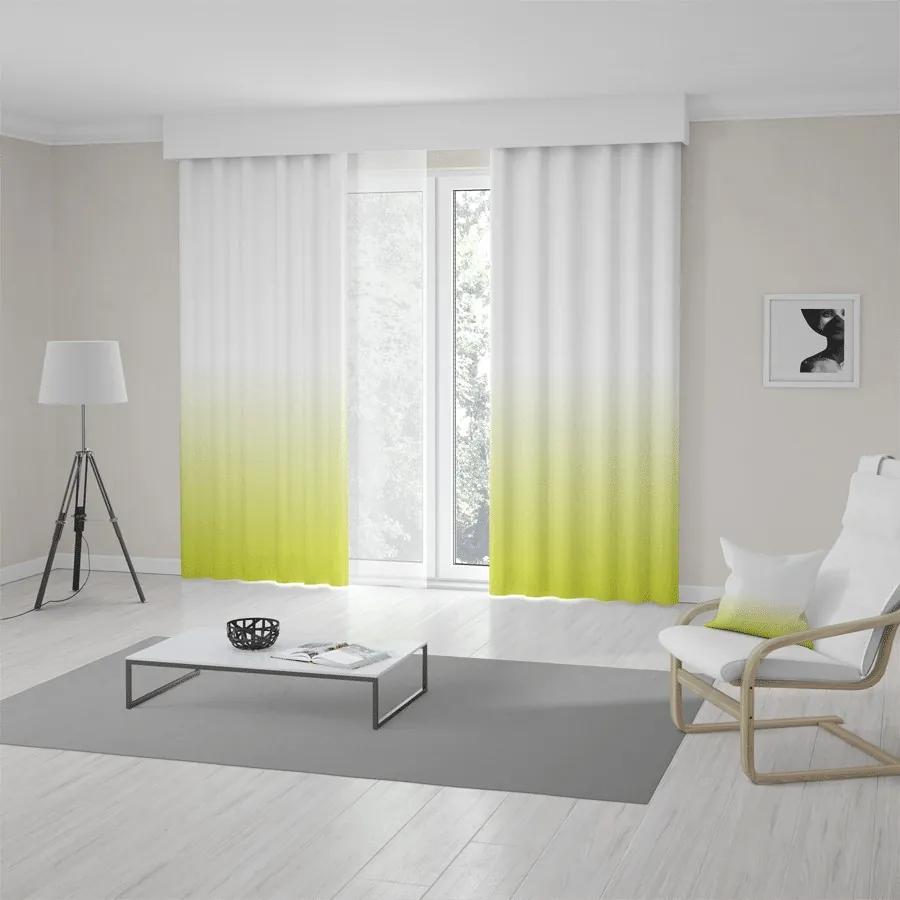 Designové závěsy do obýváku v trendy ombré žluto zeleném provedení | BIANO