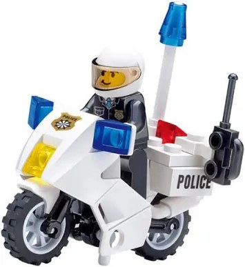 Blocki stavebnice Policejní motocykl typ LEGO 30 dílů