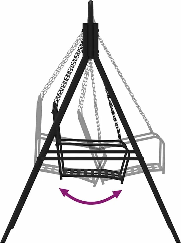 Zahradní houpačka 124 cm černá ocel 318832