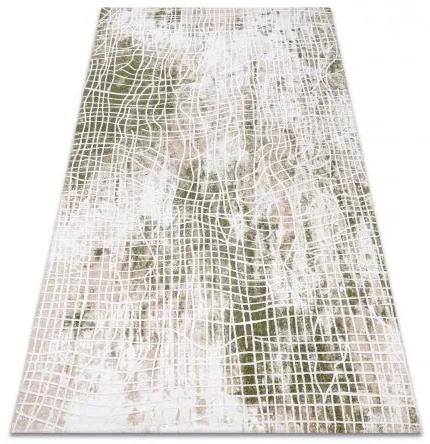 koberec AKRYL USKUP 9483 slonová kost / zelená velikost 80x300 cm | krásné koberce cz