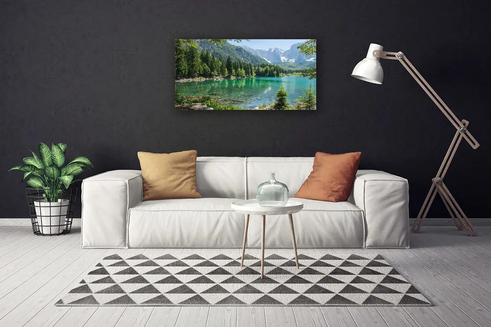 Obraz na plátně Hory Jezero Les Příroda 120x60 cm