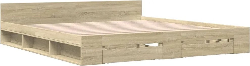 Rám postele se zásuvkami dub sonoma 180x200 cm kompozitní dřevo 3280729