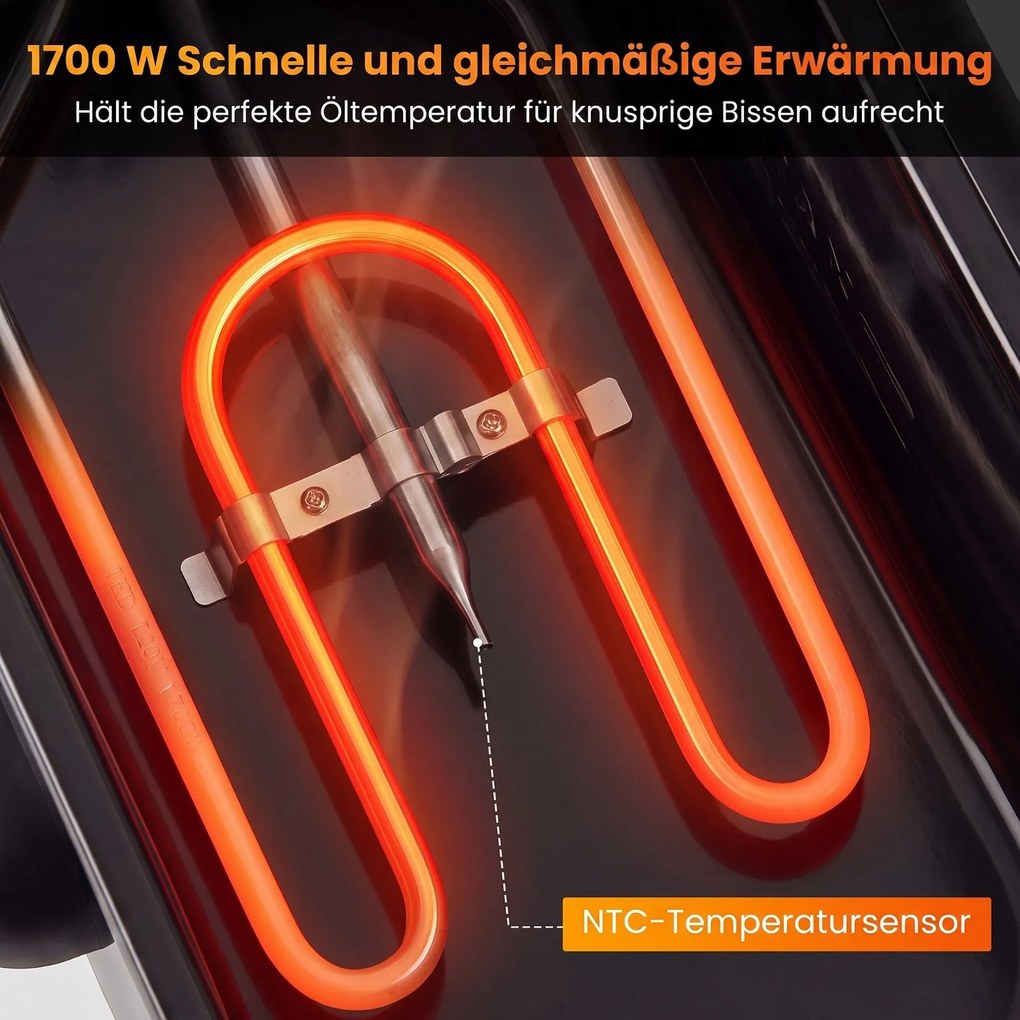 Costway 3 L Elektrická fritéza vyrobená z nerezové oceli 2000 W Fritéza Olejová