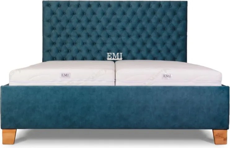Postel čalouněná CASTEL + lamelový rošt + matrace EMI
