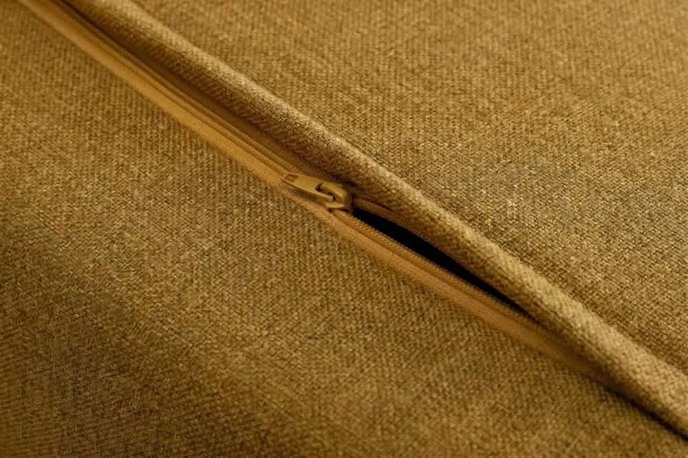 Designová rozkládací pohovka Bleddyn 140 cm hořčičný samet