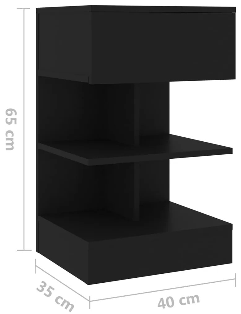 vidaXL Marketos Noční stolky 2 ks černé 40 x 35 x 65 cm