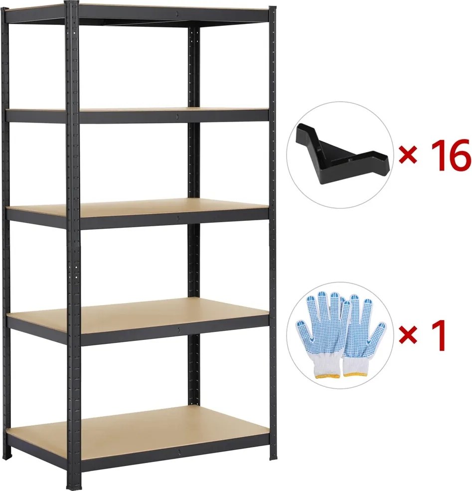 Zátěžový regál Yaheetech – Mod.9: 180 × 90 × 60 cm/875 kg černá (264515749188)