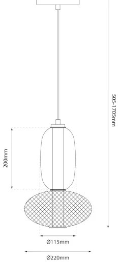 LED Lustr na lanku ARAME LED/15W/230V pr. 22 cm černá