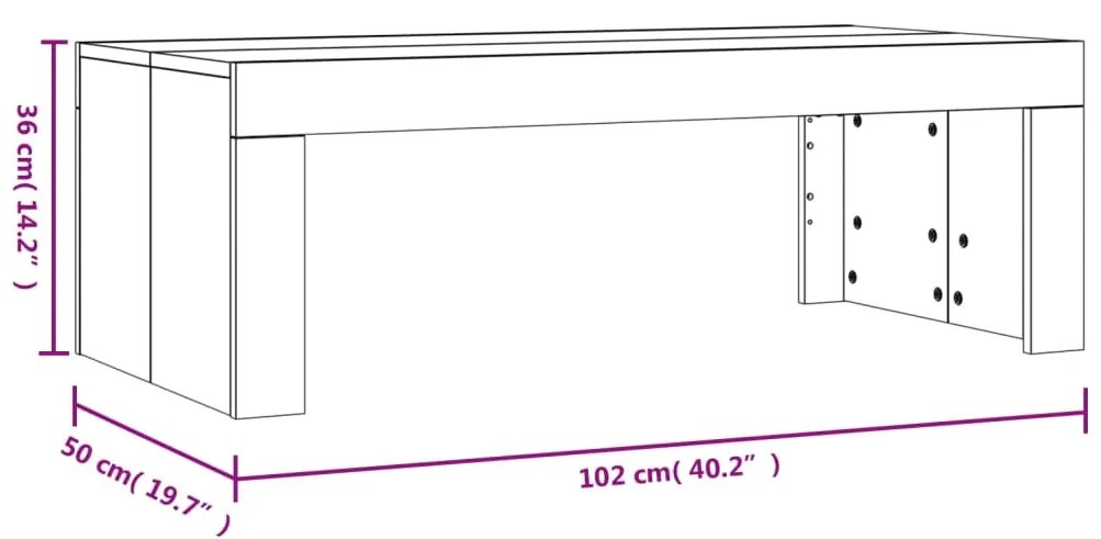 Konferenční stolek betonově šedý 102x50x36 cm kompozitní dřevo - Default Title