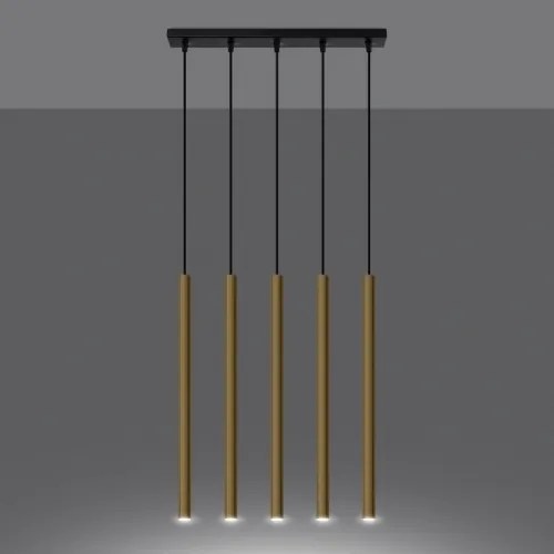 Závěsná lampa SOLLUX PASTELO 5L leštěné zlato G9 5x8W bez žárovky SL.1198