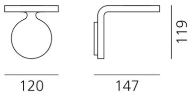 Artemide Rea 12 White, nástěnné svítidlo pro nepřímé osvětelní,  15W LED 3000K, šířka 12cm