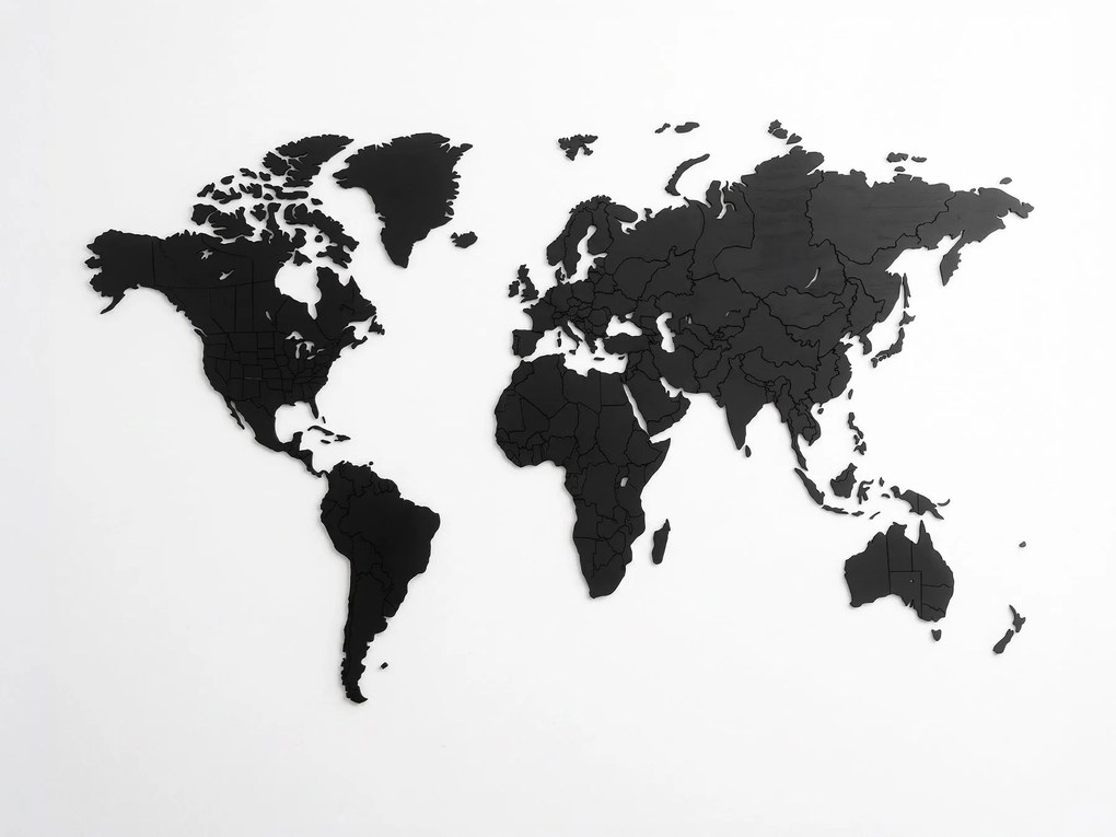Dřevěná mapa světa True Puzzle Černá / 150 x 90 cm / Ne