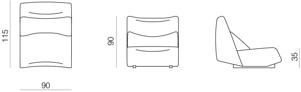 Prostoria designové sedačky Absent Sofa Seat S + Backrest High