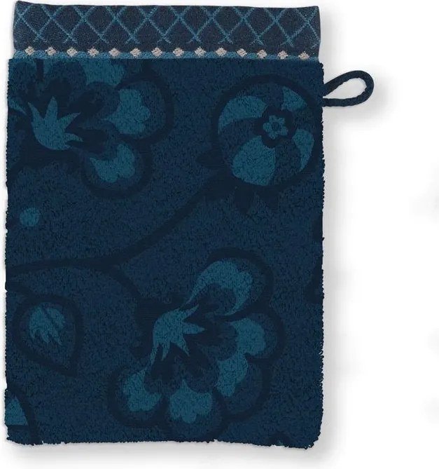 Pip Studio ručníky z bavlněného froté Jasmine Jacquard, tmavě modré (Luxusní ručníky z bavlněného froté v designu Jasmine Jacquard v tmavě modré)