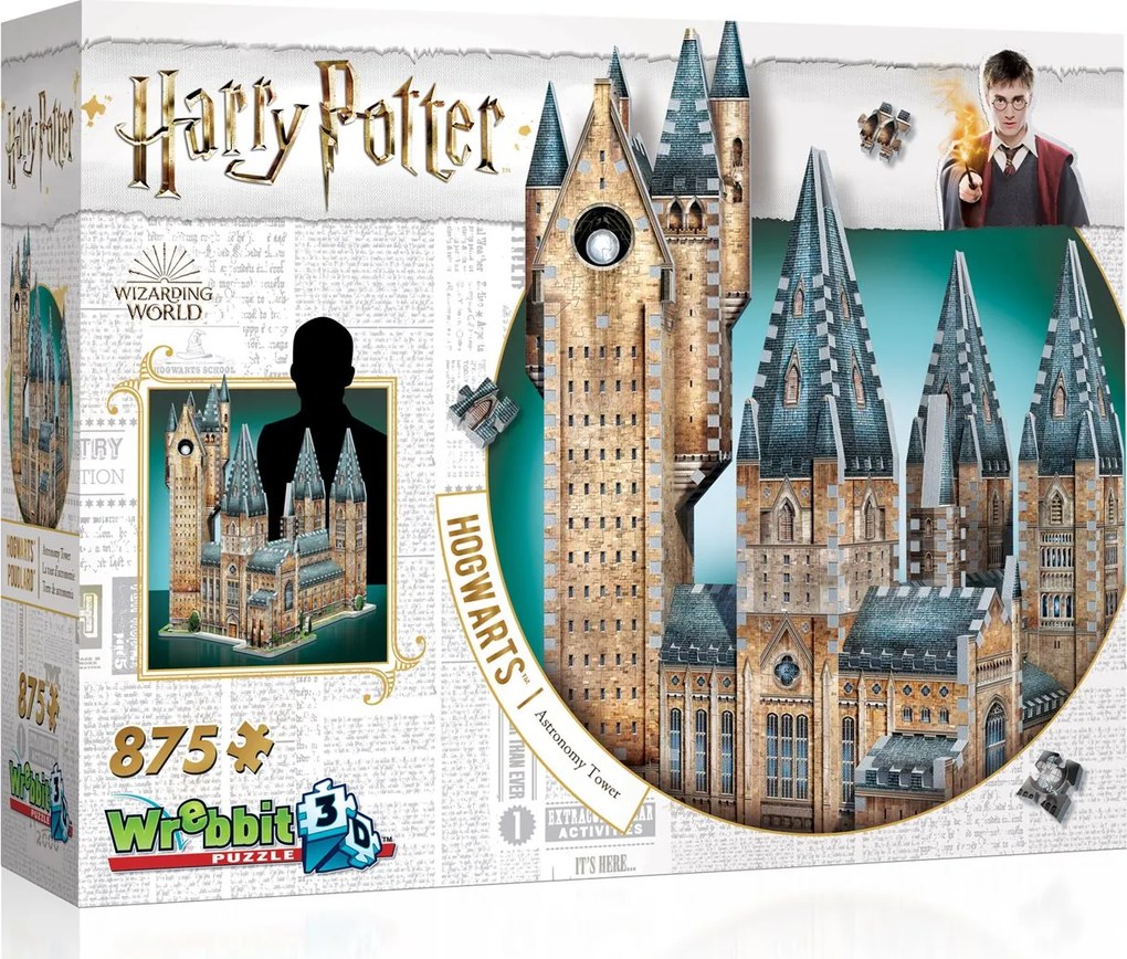 3d puzzle wrebbit 3d puzzle harry potter: bradavice, astronomická věž 875 dílků