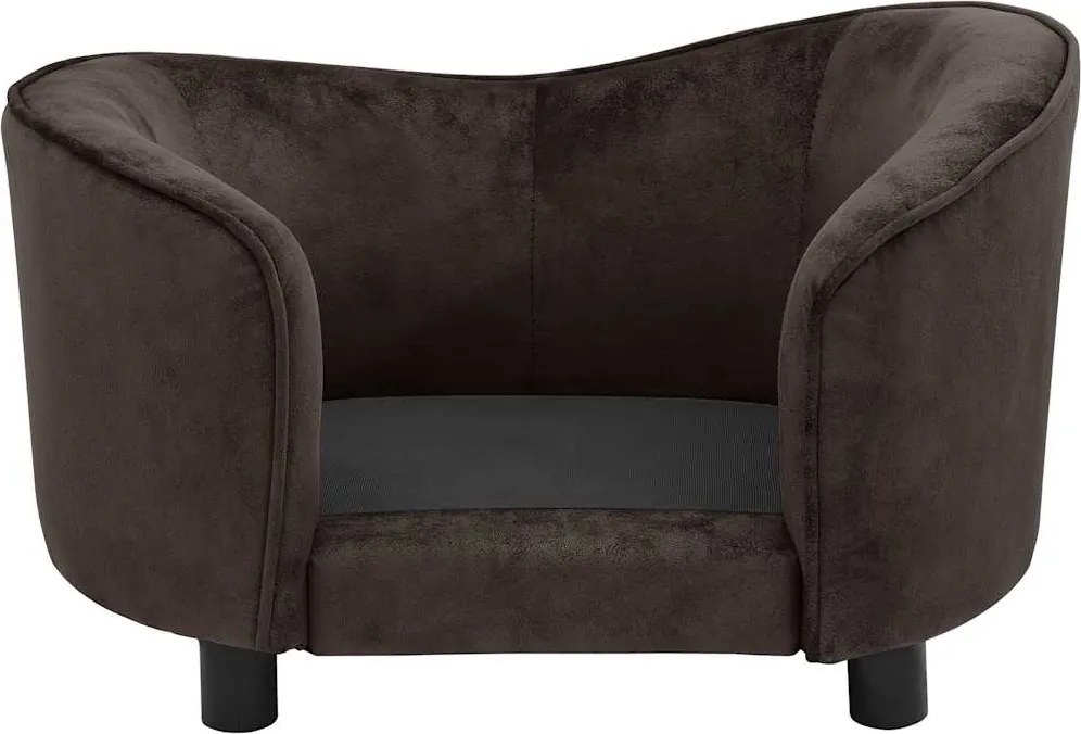 Pohovka pro psy hnědá 69 x 49 x 40 cm plyš 170942