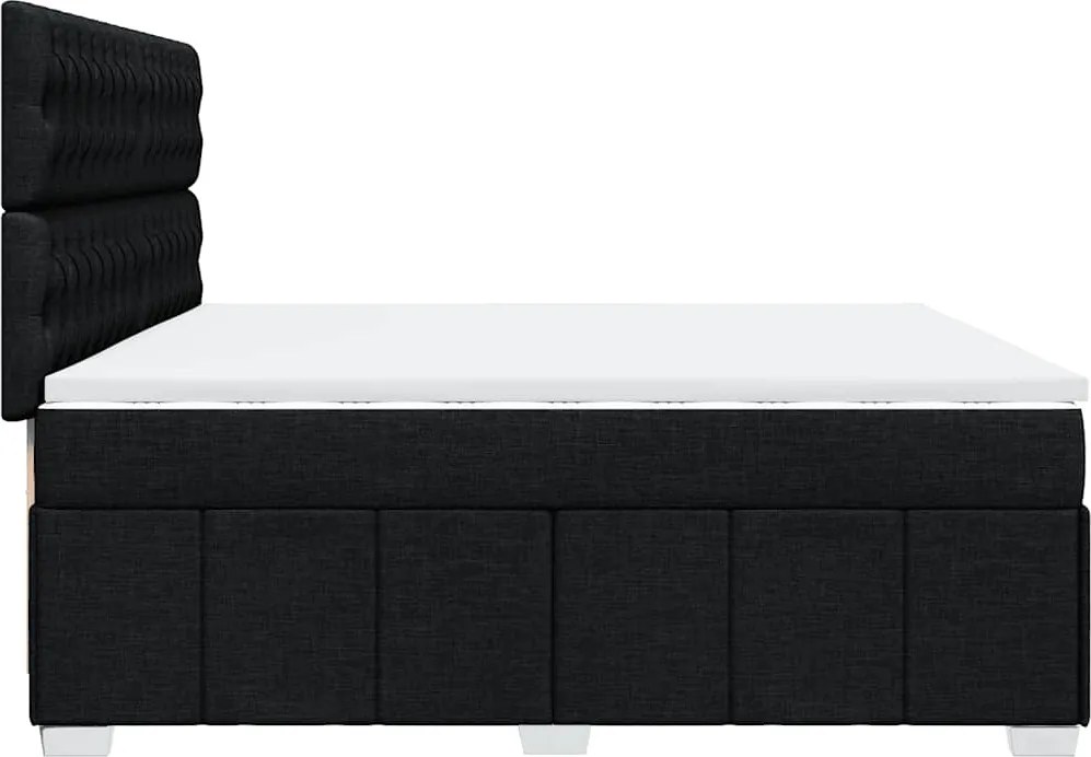 Box spring postel s matrací černá 200x200 cm textil 3294084