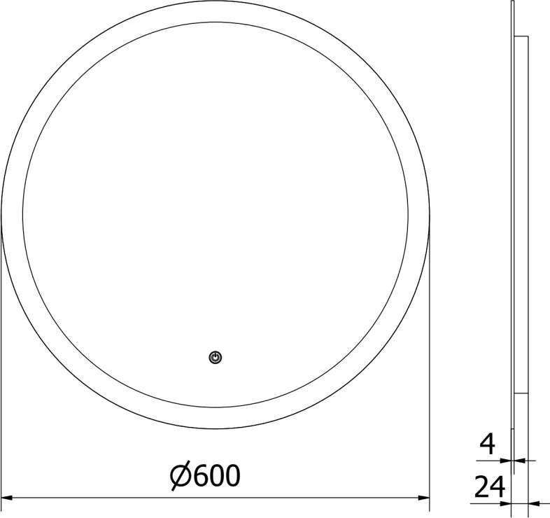 Mexen Oro, kulaté LED podsvícené koupelnové zrcadlo 60 cm, 6000K, topná podložka proti zamlžování, 9824-060-060-611-00