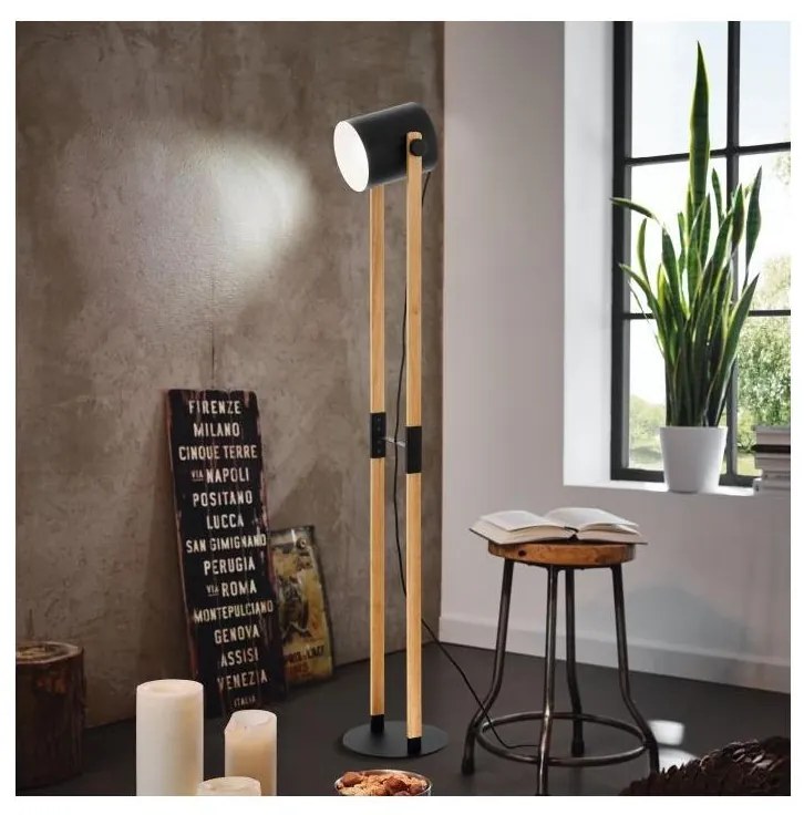 | Eglo 43048 - Stojací lampa HORNWOOD 1xE27/28W/230V | 43048
