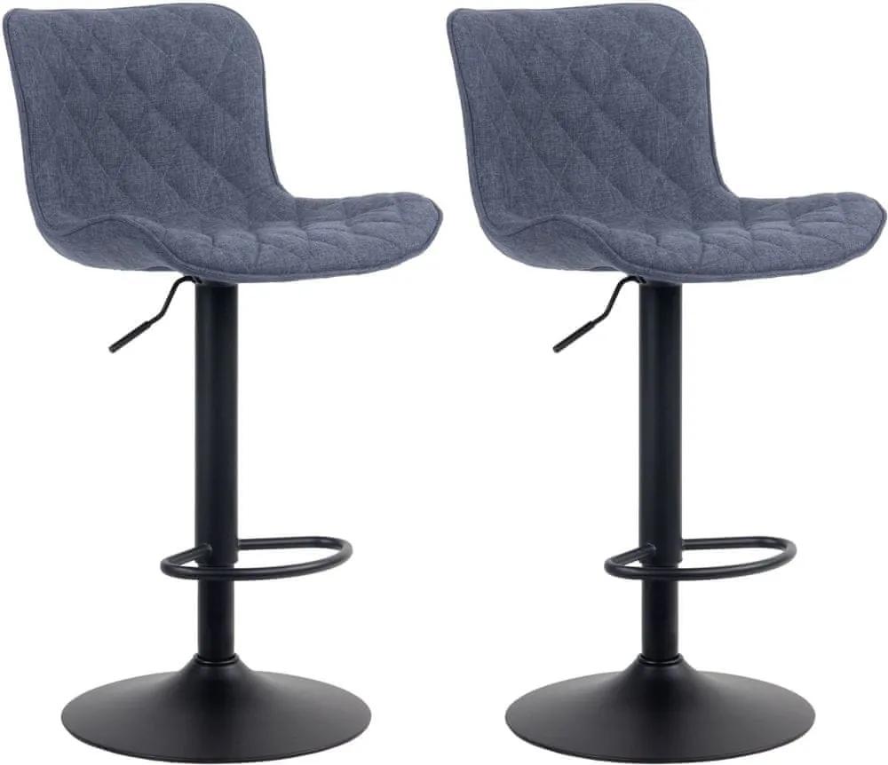 Bhm germany Barové židle Emma (SET 2 ks), textil, modrá