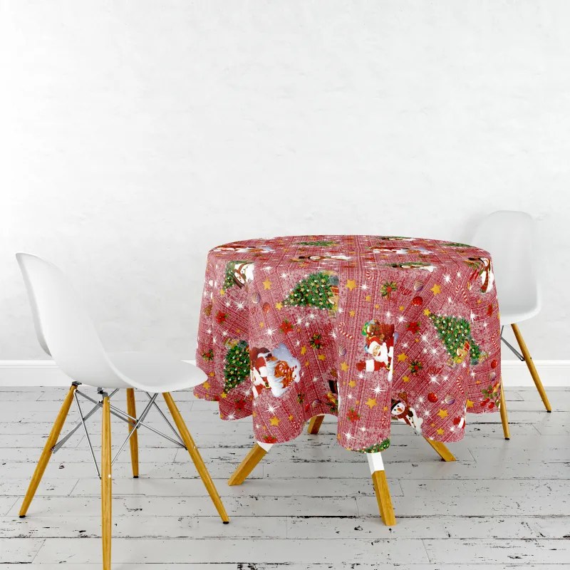 Ubrus PVC kulatý FL-1188-03 – Vánoční motiv (různé velikosti)