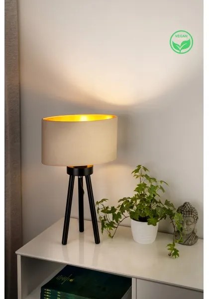 Duolla - Stolní lampa OVAL VEGAN 1xE27/15W/230V pr. 30 cm krémová