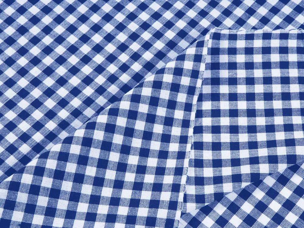 Biante Bavlněný běhoun na stůl Olivia OL-011 Modro-bílá kostka malá 20x140 cm