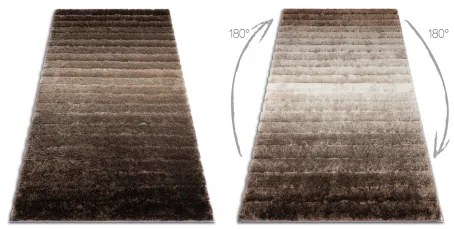 Moderní koberec FLIM 007 B3 shaggy, Pruhy Strukturální hnědý velikost 80x150 cm | krásné koberce cz
