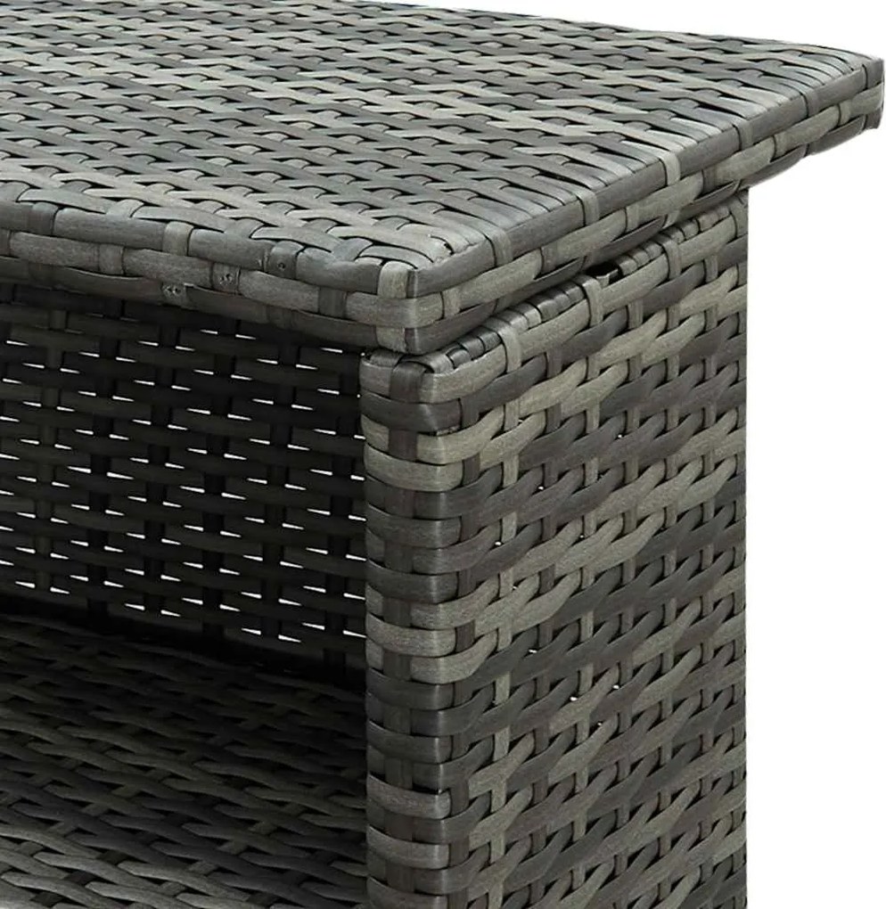 Zahradní barový stůl šedý 120 x 55 x 110 cm polyratan 313469