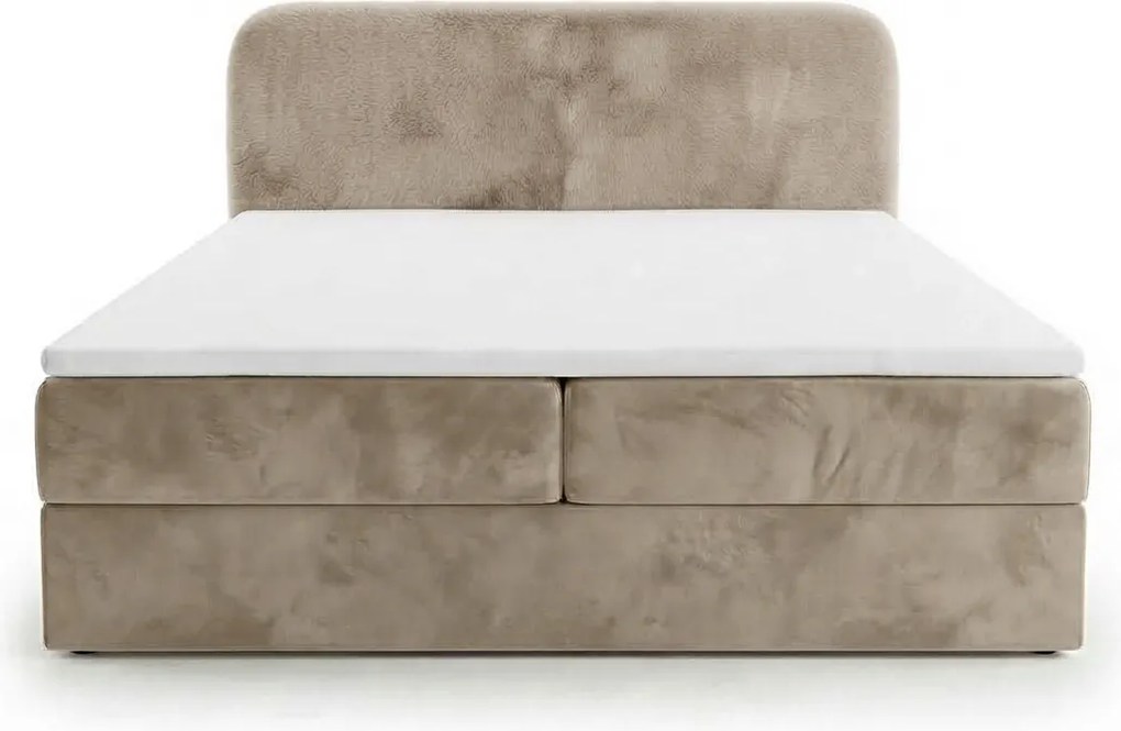 Čalouněná postel boxspring FORENA 180x200 cm béžová Matrace: Matrace Bonell pružinová